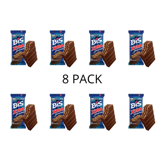 8-Pack Bis Xtra Milk Chocolate (8 x 45g / 1.59oz) Lacta | Crunchy Wafer ...