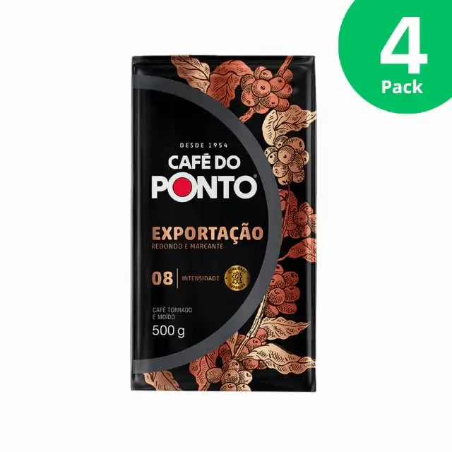 4-Pack Café do Ponto Export Ground Coffee – 4 x 500g (17.6 oz) Vacuum ...