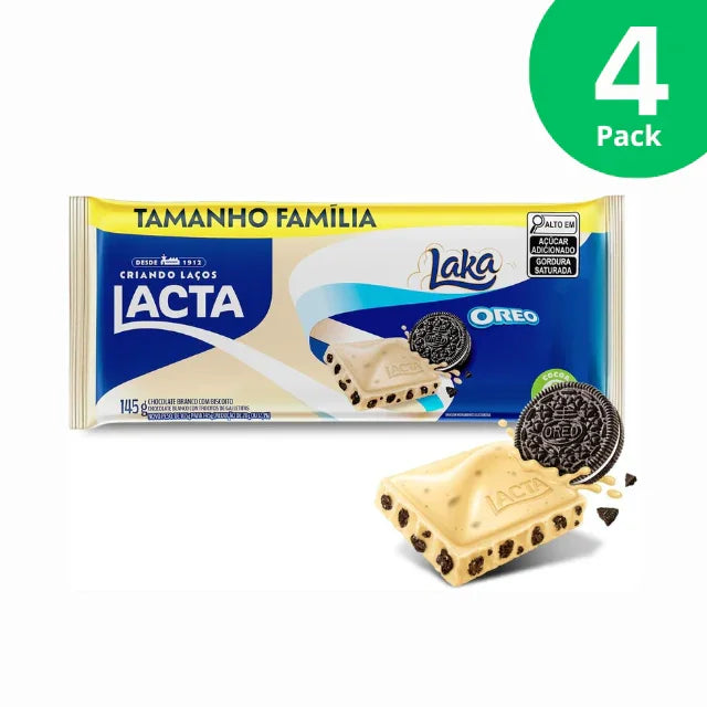 4-Pack Lacta Laka Oreo White Chocolate Bar - Family Size - 4 x 145g